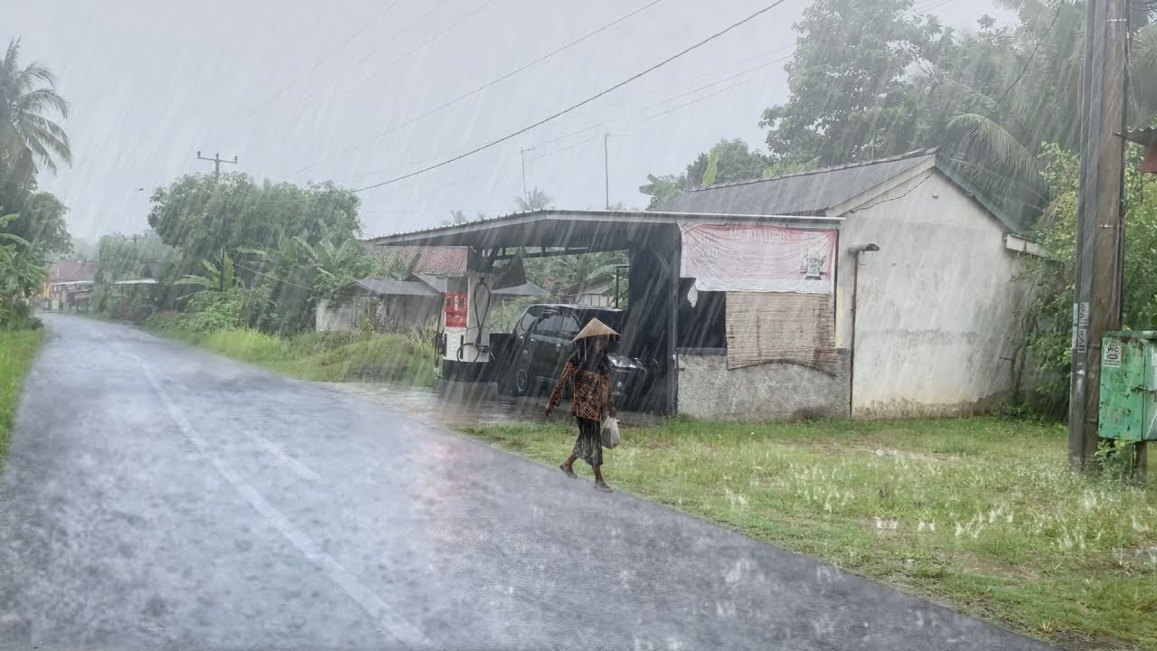 RAIN SO CALM IT HEALS 🌧️🌪️ Walk in Thunderstorm in Village | Relaxation ...