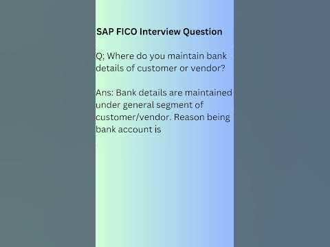 SAP FICO interview question #sap #sapfico - YouTube