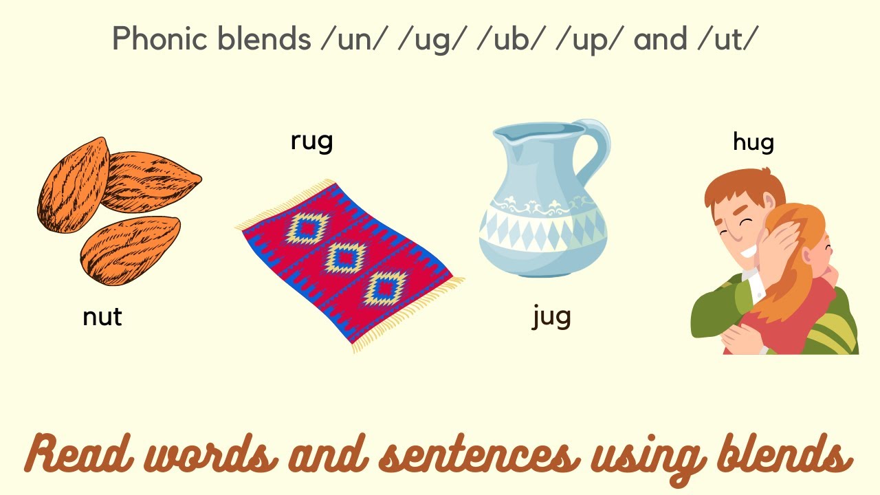 Read words and sentences using phonic blend /un/ /ug/ /up/ /ub/ and /ut ...