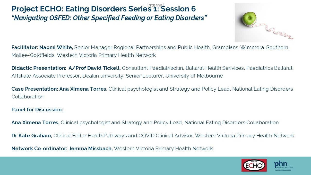 Project ECHO: Eating Disorders Series 1, Session 6 - YouTube