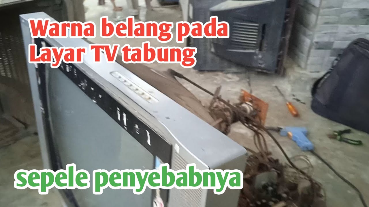 Perbaikan tv tabung layar belang - YouTube