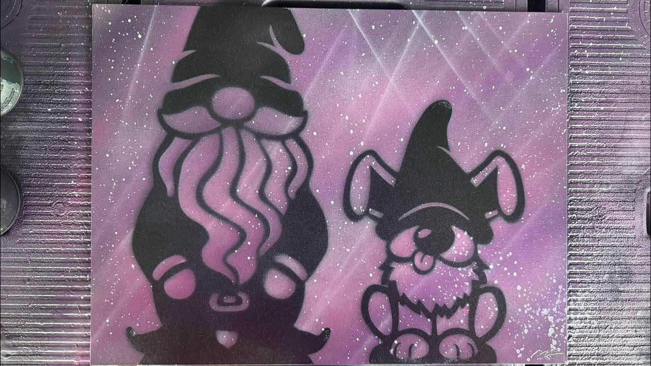 Spray paint art - Gnome Family - YouTube