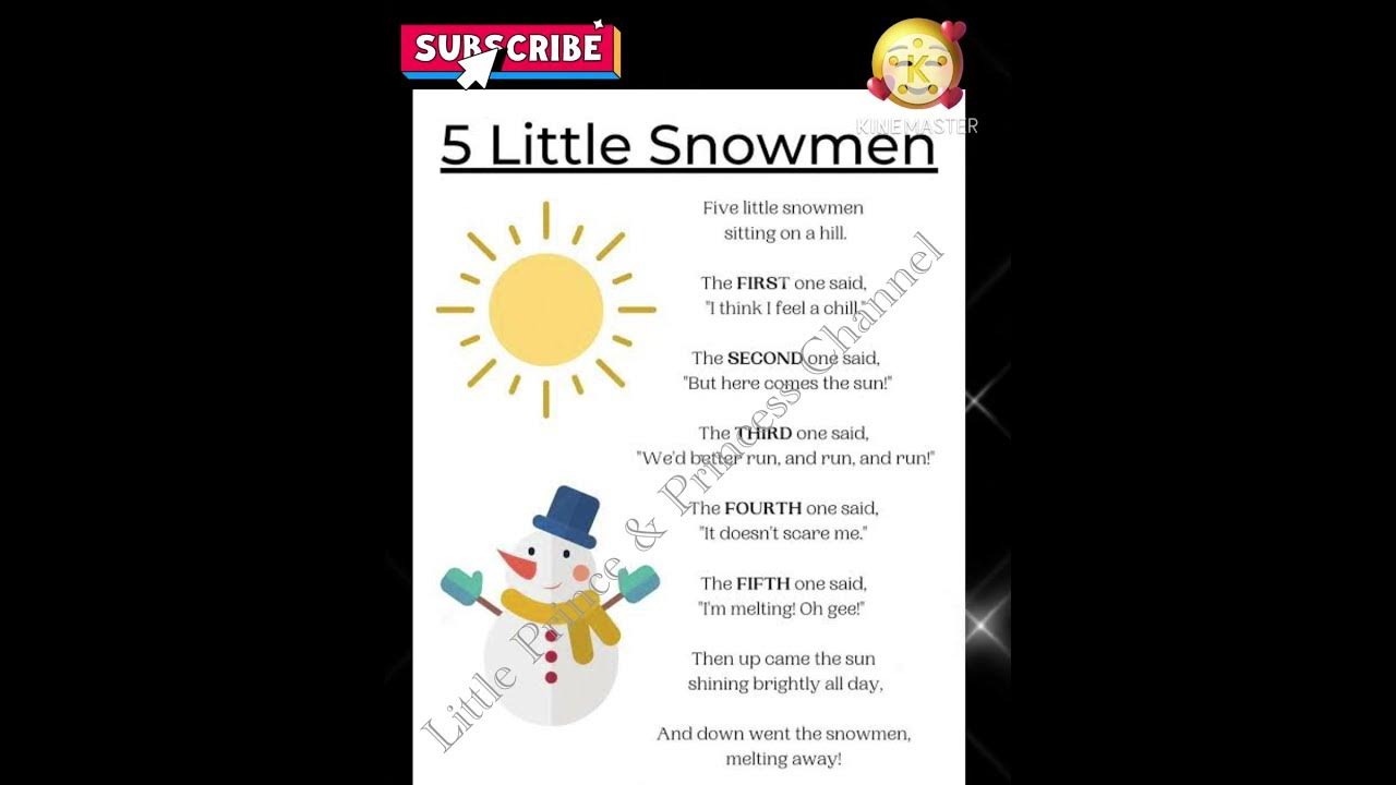 5 Little Snowmen ⛄️| Five little snowmen Nursery Rhymes for Kids ...