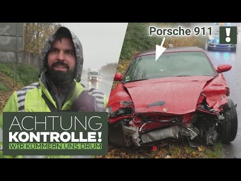 911-er kommt von STRASSE ab!🫢 Porsche-Unfall auf der A61! | Achtung ...