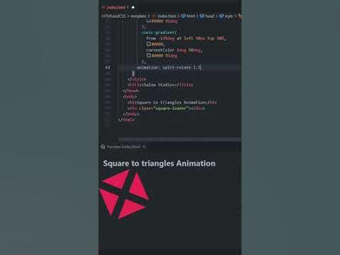 Descending Triangle from Square Animation HTML and CSS tutorial for ...