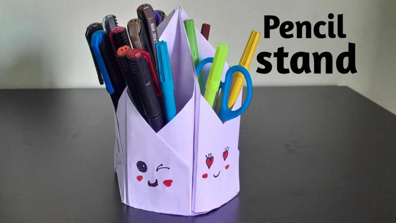 How To Make Pencil And Pen Stand With Paper| Paper Craft Ideas| Easy ...