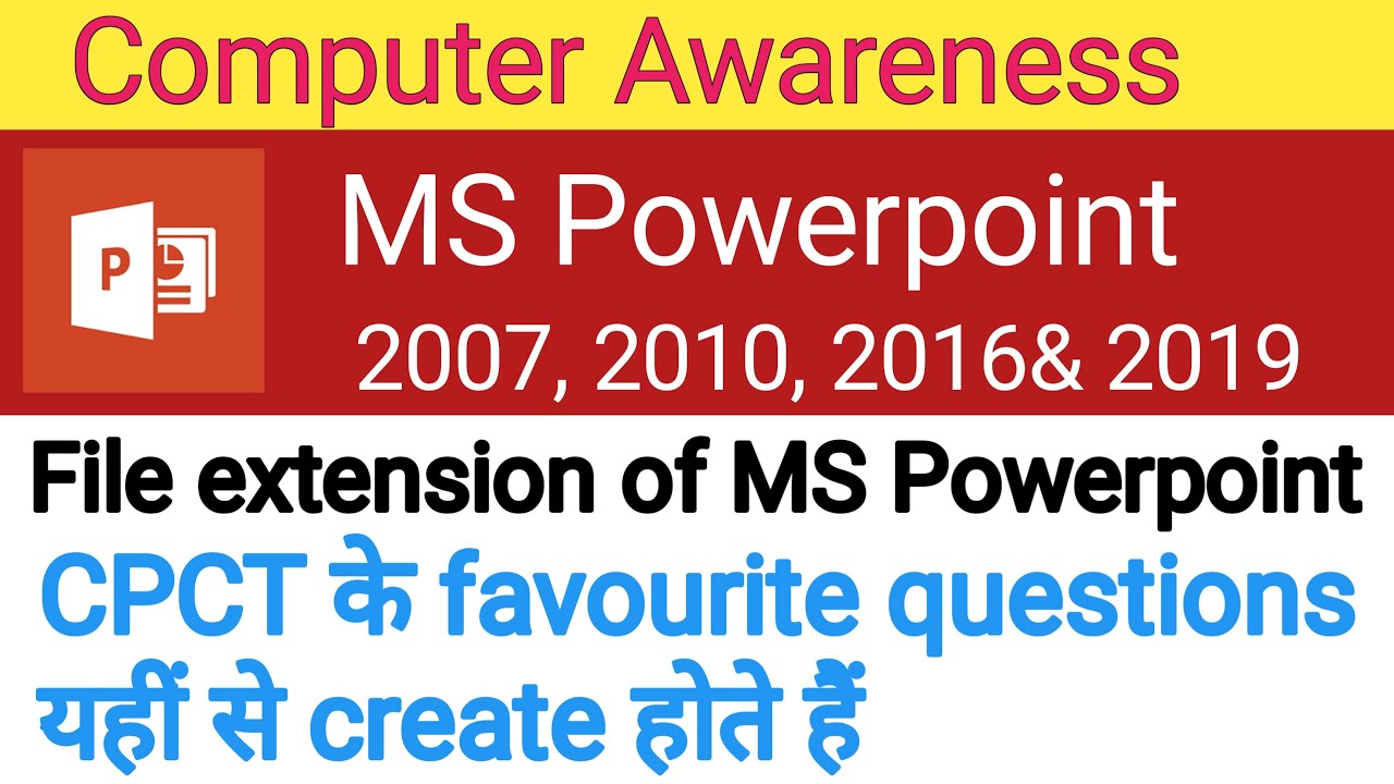 ms powerpoint file extension/ file extension of ms powerpoint in hindi ...