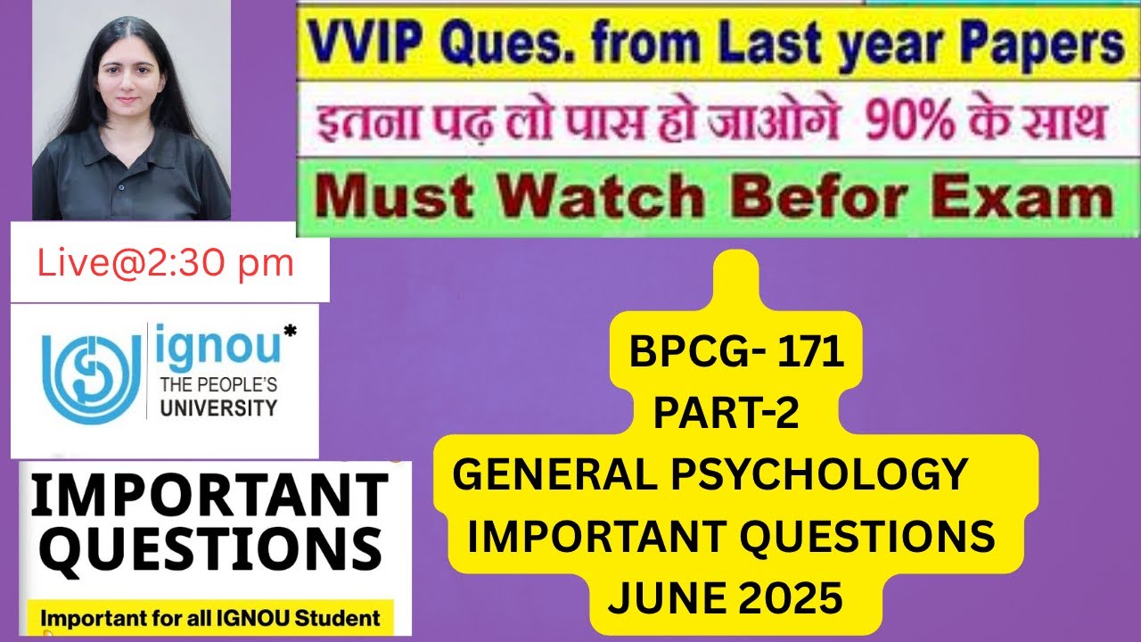 IGNOU june 2025 # BPCG- 171 # important questions # june 2025 ...