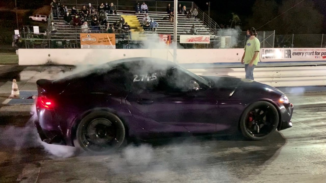 2020 Supra vs Hellcat, Corvette, Tesla Model 3 - Drag Race - YouTube