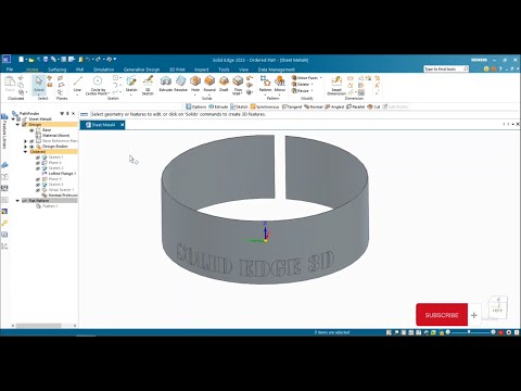 Solid edge Circular Bend | Circular Sheet metal | Circular Flat Pattern | 3D Wrap Text