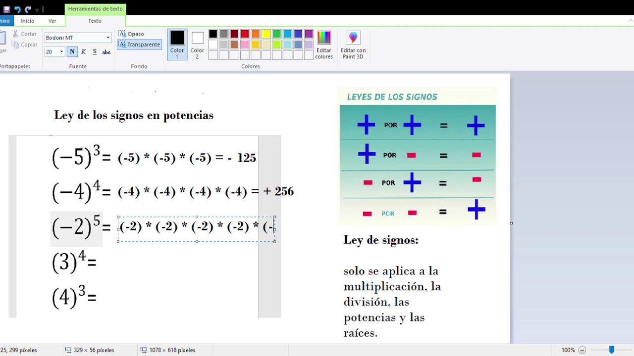 Ley de los signos en las potencias - YouTube