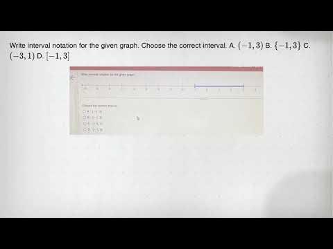 Write interval notation for the given graph. Choose the correct ...