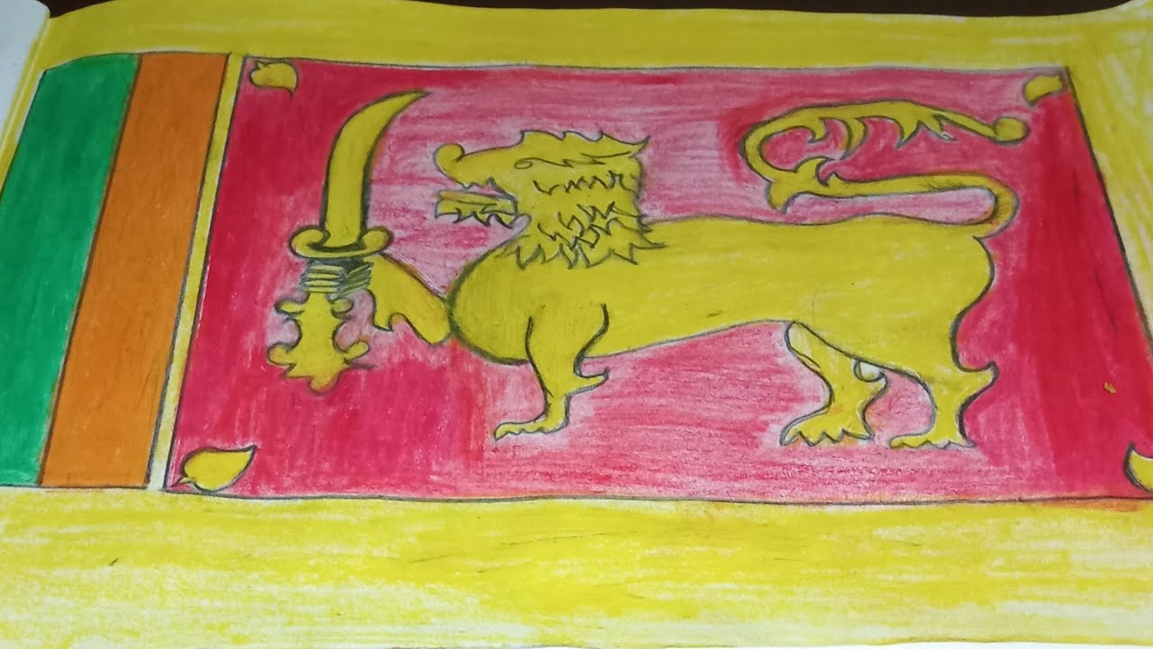 How to draw and color "Sri Lanka national flag" Sri Lanka Independence ...