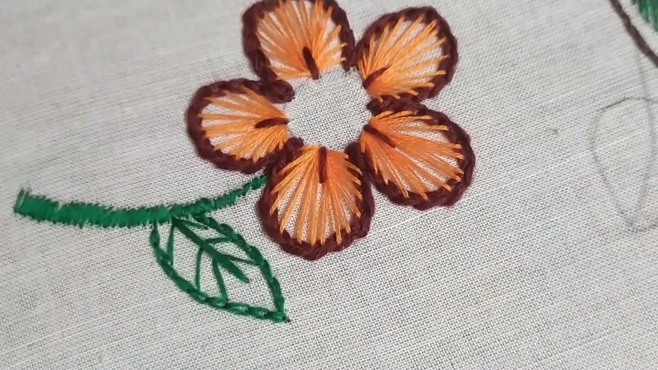 chain stitch flower/ Hand Embroidery🌺 - YouTube