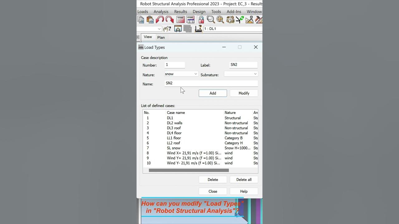 How can you modify "Load Types" in "Robot Structural Analysis"? - YouTube
