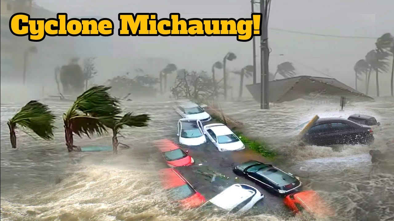 First Footage of Storm and flood damage caused by Cyclone Michaung in ...