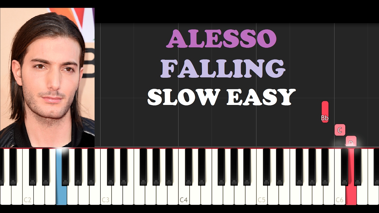 Alesso - Falling (SLOW EASY PIANO TUTORIAL) - YouTube