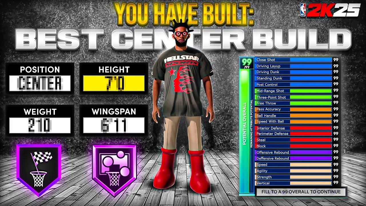 MY OFFICIAL OVER POWERED CENTER BUILD IN NBA 2K25! - YouTube