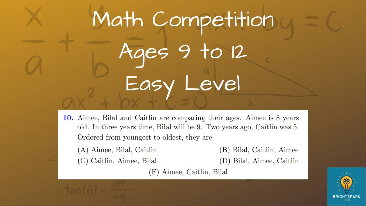Easy Ages Question Math Competition Question - YouTube