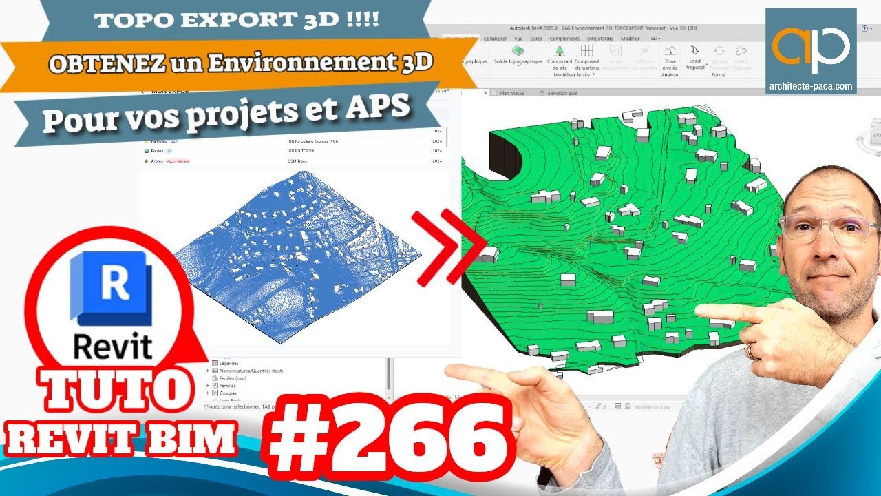 Environnement 3D REVIT - TOPO EXPORT - France et Europe - Tuto 266 ...