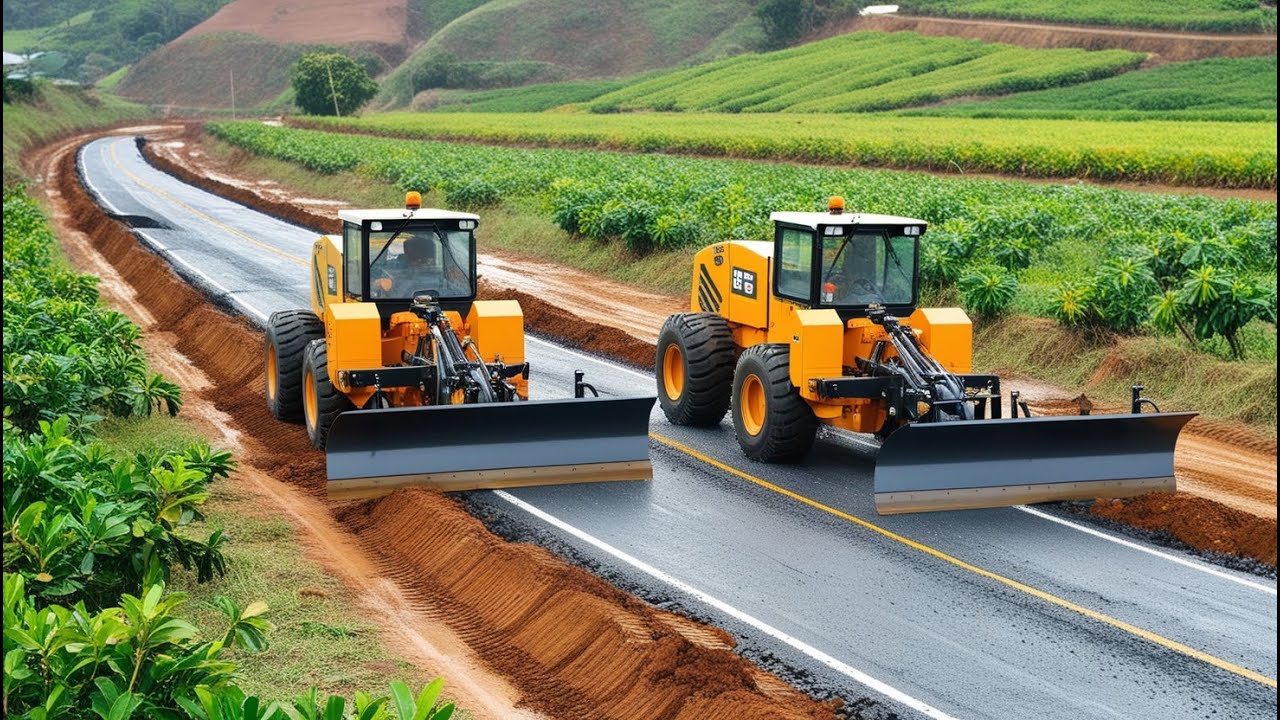 Wonderful graders working on a new road to construct the new road ...