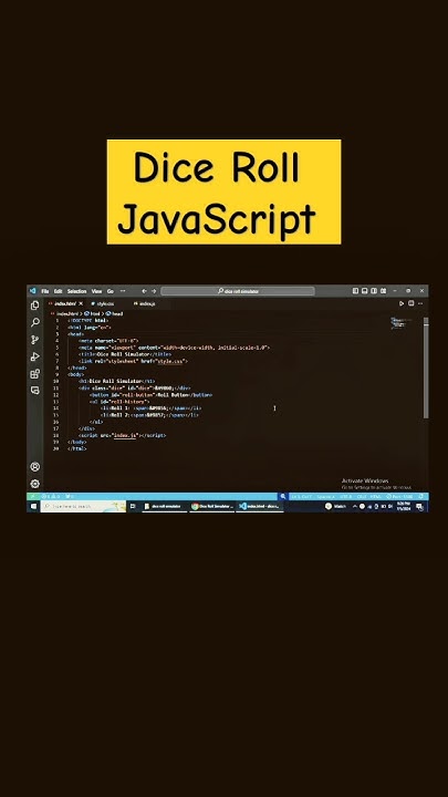 Dice Roll Simulator In Javascript Shorts Coding Learnhtml5andcss3 Youtube