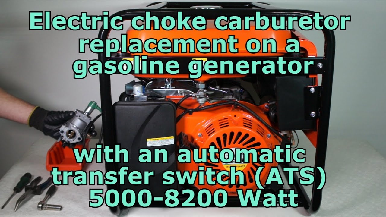 Electric choke carburetor replacement on a gasoline generator with an ...