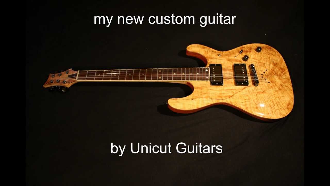 Unicut guitars custom spalted maple guitar - YouTube