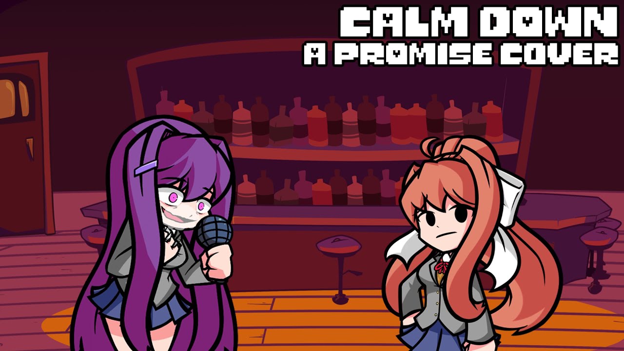 Calm Down (Promise but Yuri and Monkia sing it) - FNF Ft. Sans - YouTube