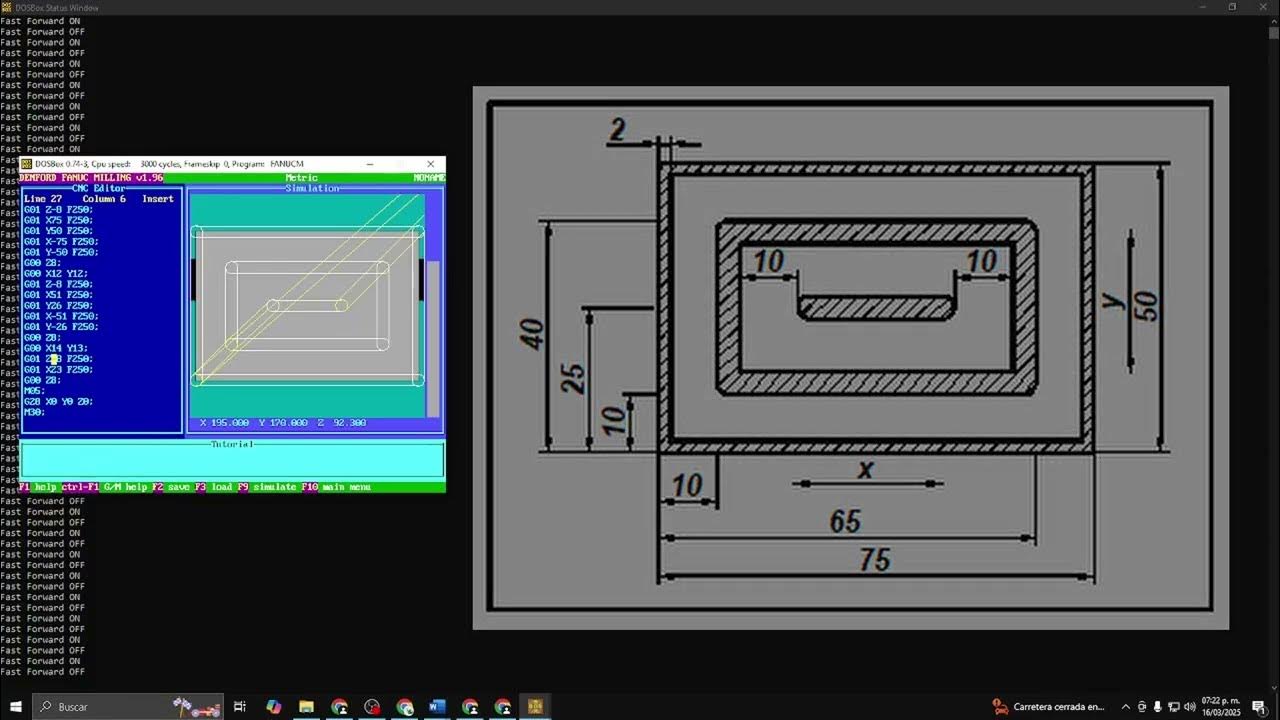 Curso CNC FANUC | Clase 60 Práctica 21 Formato Incremental G91 - YouTube
