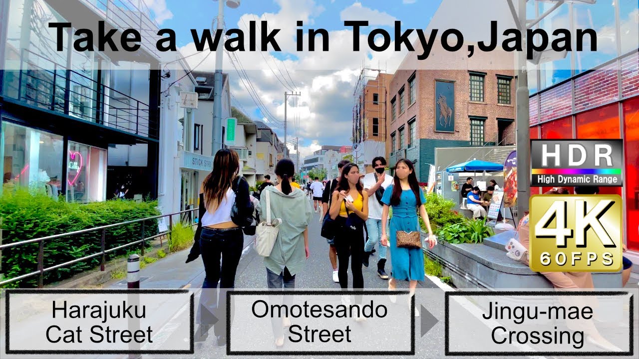4K 60fps HDR// Take a walk in Tokyo, Japan, Harajuku Cat Street→ ...