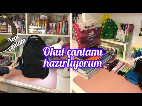 Yeni okul çantası aldım | beraber hazırlayalım😻