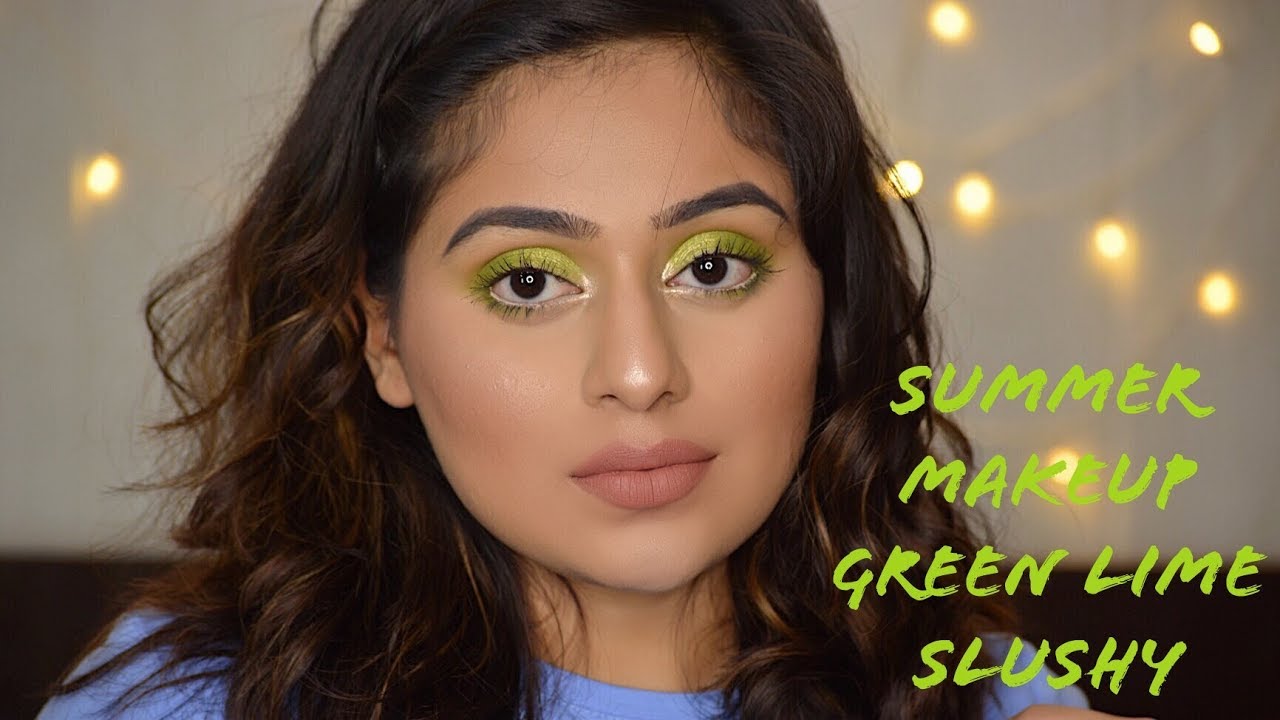 LIME GREEN EYE MAKEUP - SUMMER 2018 - YouTube