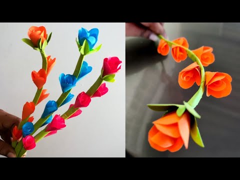 How to Make Beautiful and Amazing Paper Stick Flower / Stick Flower ...