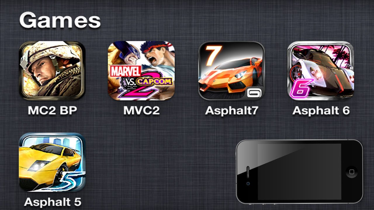 iOS Old Games: Asphalt 5 Asphalt 6 Asphalt 7 Marvel vs Capcom 2 Modern ...