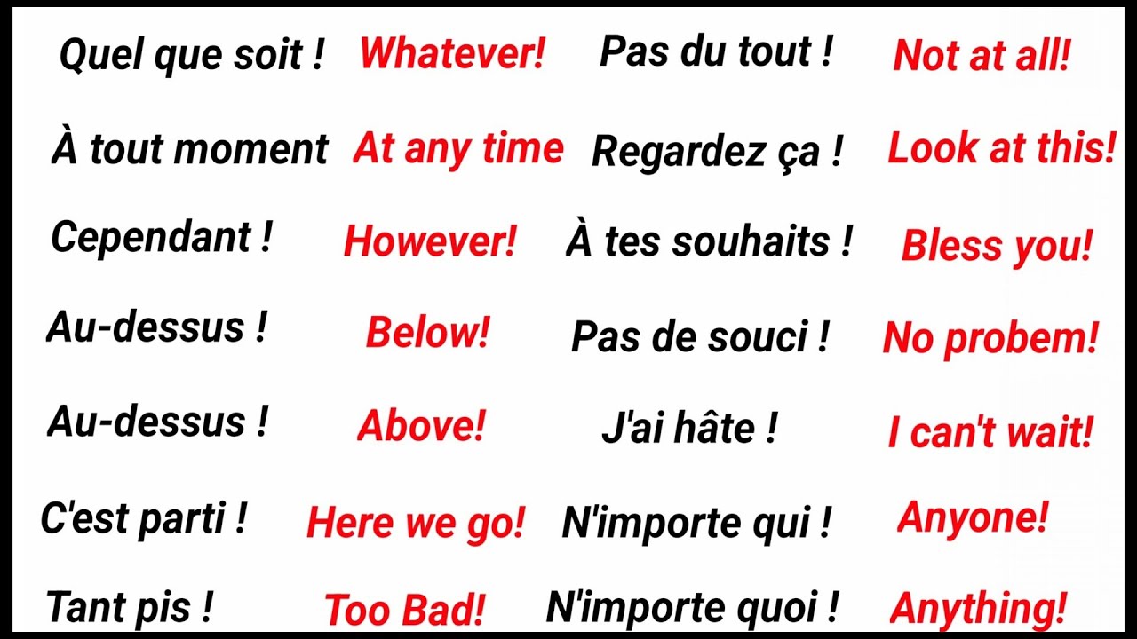 Learn French : The most used phrases in French - Les phrases les plus ...