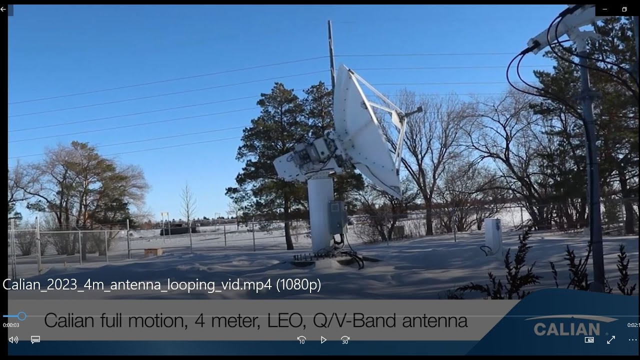 Calian 4m Full Motion LEO Tracking Q/V Band Antenna - YouTube