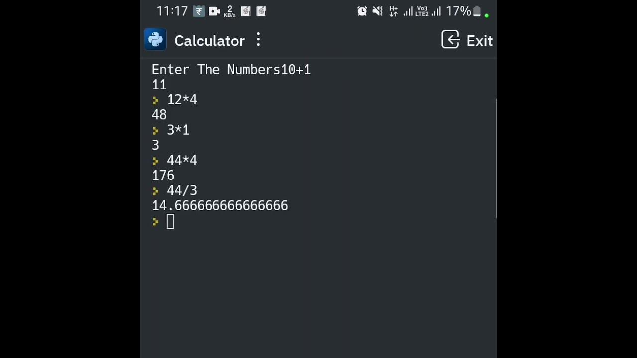 How To Create A Calculator In Python In Just 1 Line || One Line Calculator Using Python #python ...