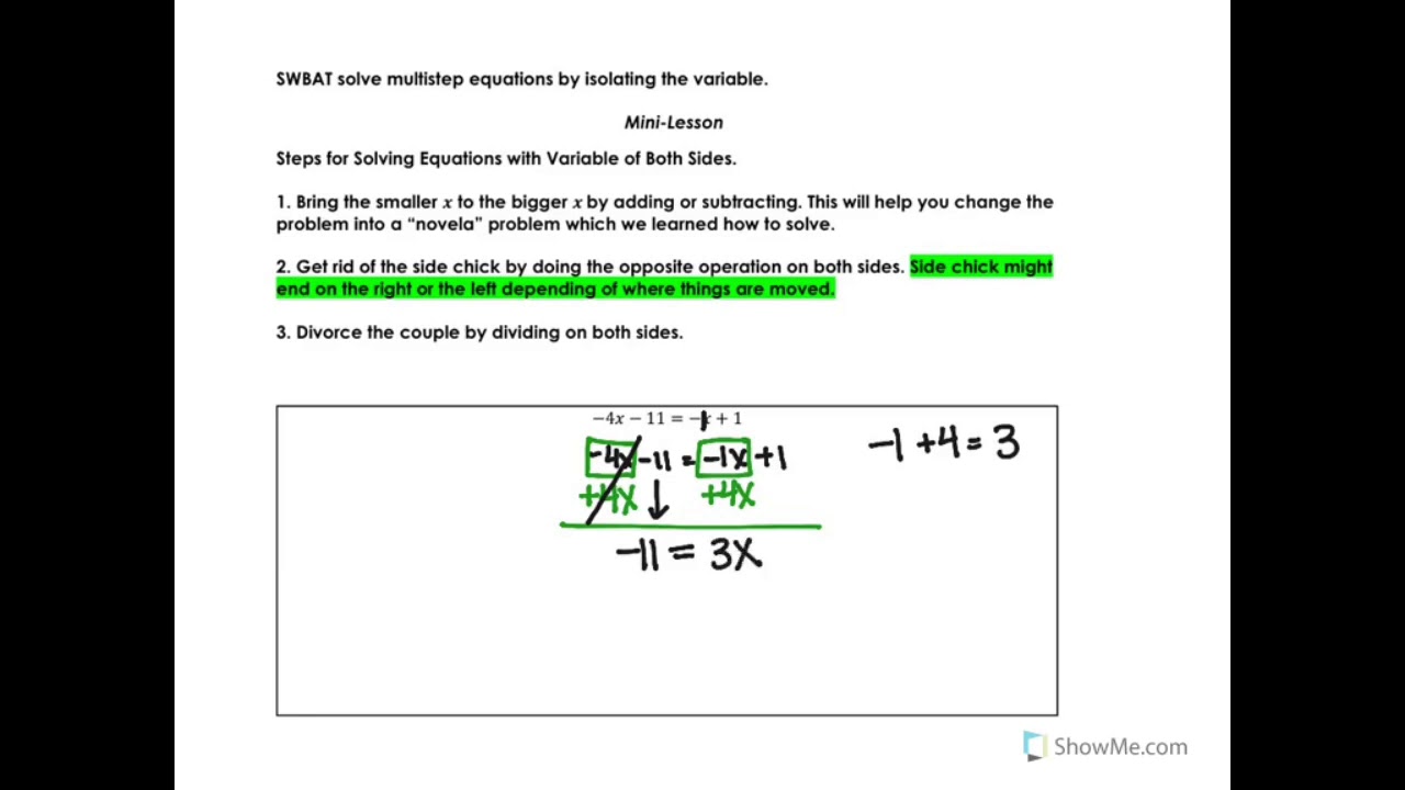 Solving Equations with Negative Variables - YouTube