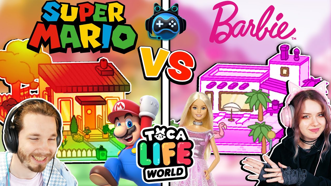 BARBIE vs SUPER MARIO HAUS in TOCA BOCA! Build Battle KATJA vs FELIX ...