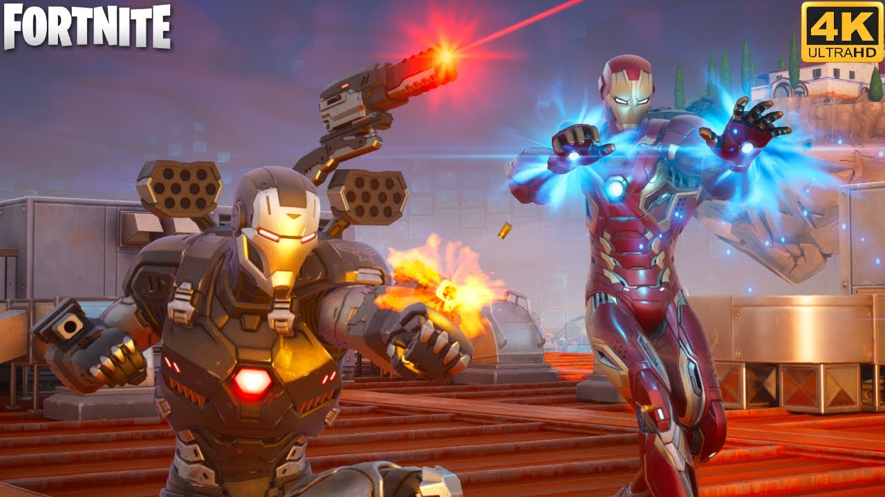 Iron Man MK 45 and War Machine Duos Match - Fortnite (4K 60FPS) - YouTube