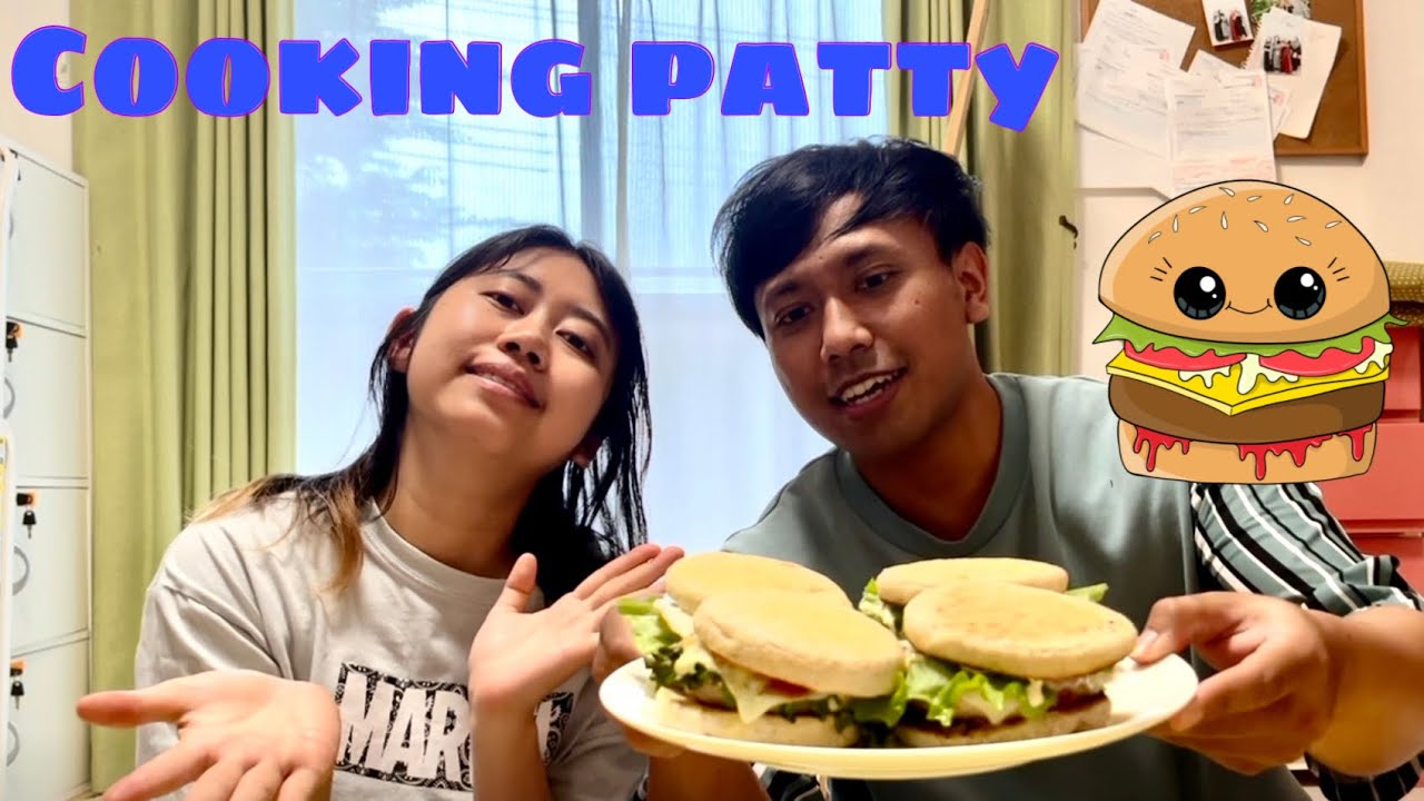 Cooking patty 🍔, baru pertama seumur hidup bikin burger - YouTube
