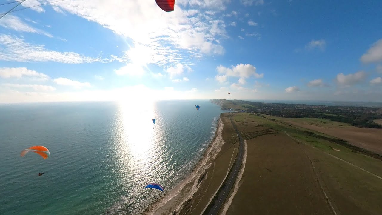Paragliding Isle of Wight - Red and White cliffs of Freshwater October ...