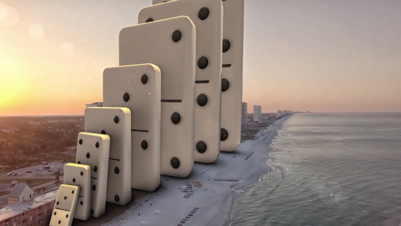 Biggest Domino Simulation on real footage | Domino Effect - YouTube
