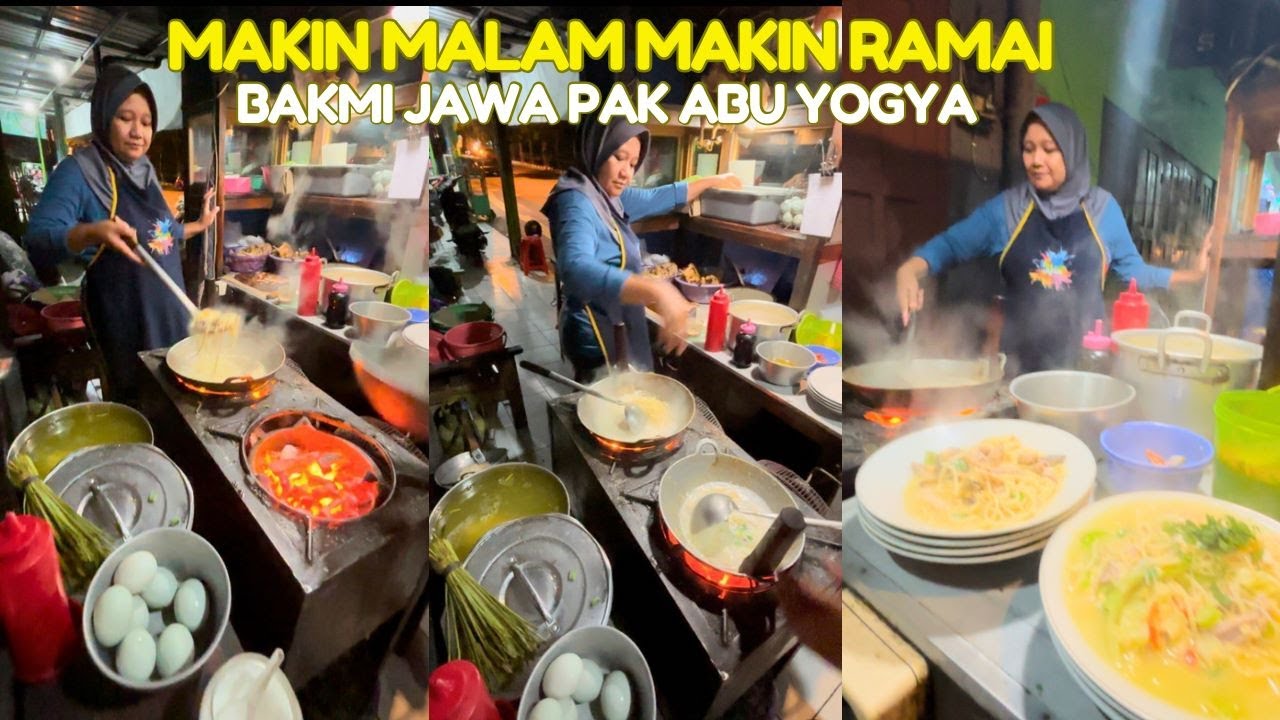 MAKIN MALAM MAKIN RAMAI BAKMI JAWA PAK ABU YOGYA//KULINER YOGYAKARTA ...