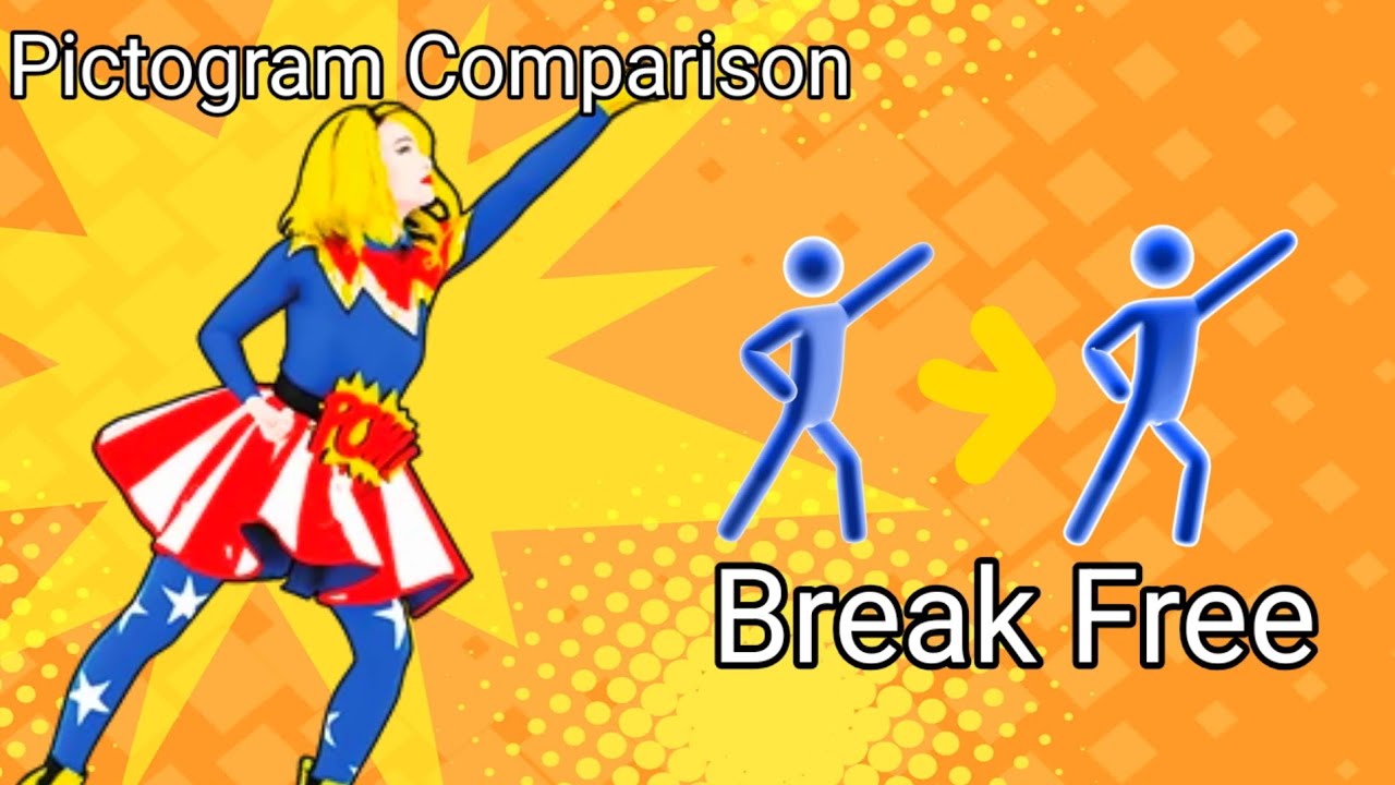 Pictogram Comparison - Break Free | Just Dance Unlimited vs Just Dance ...