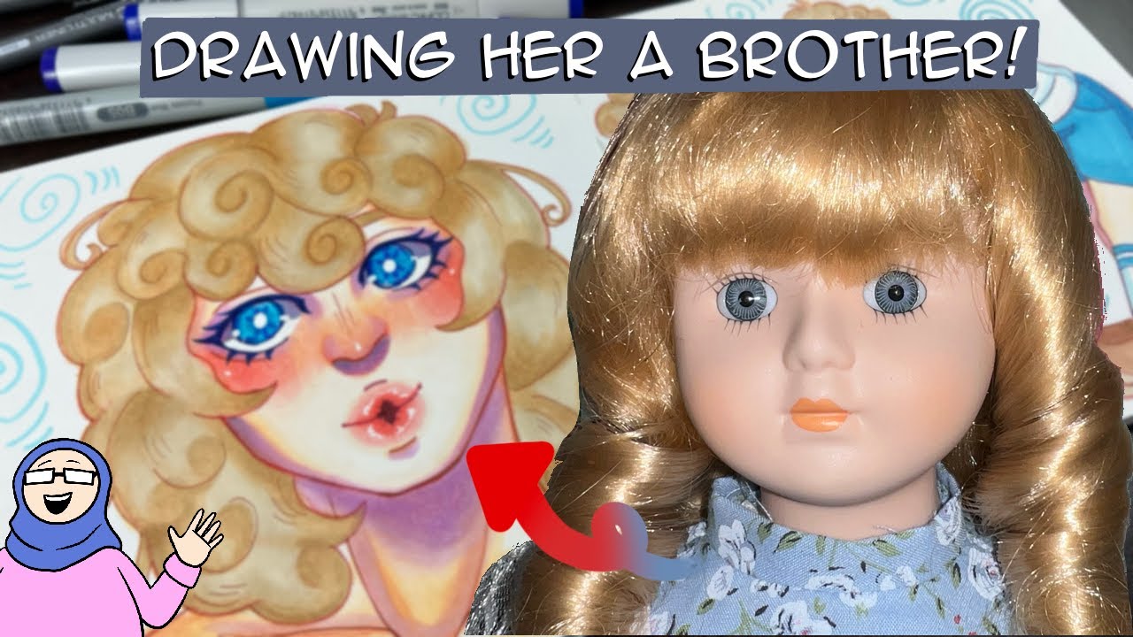 Drawing a Brother for my Vintage Doll! 🧸 Old Fashioned Doll OC - YouTube