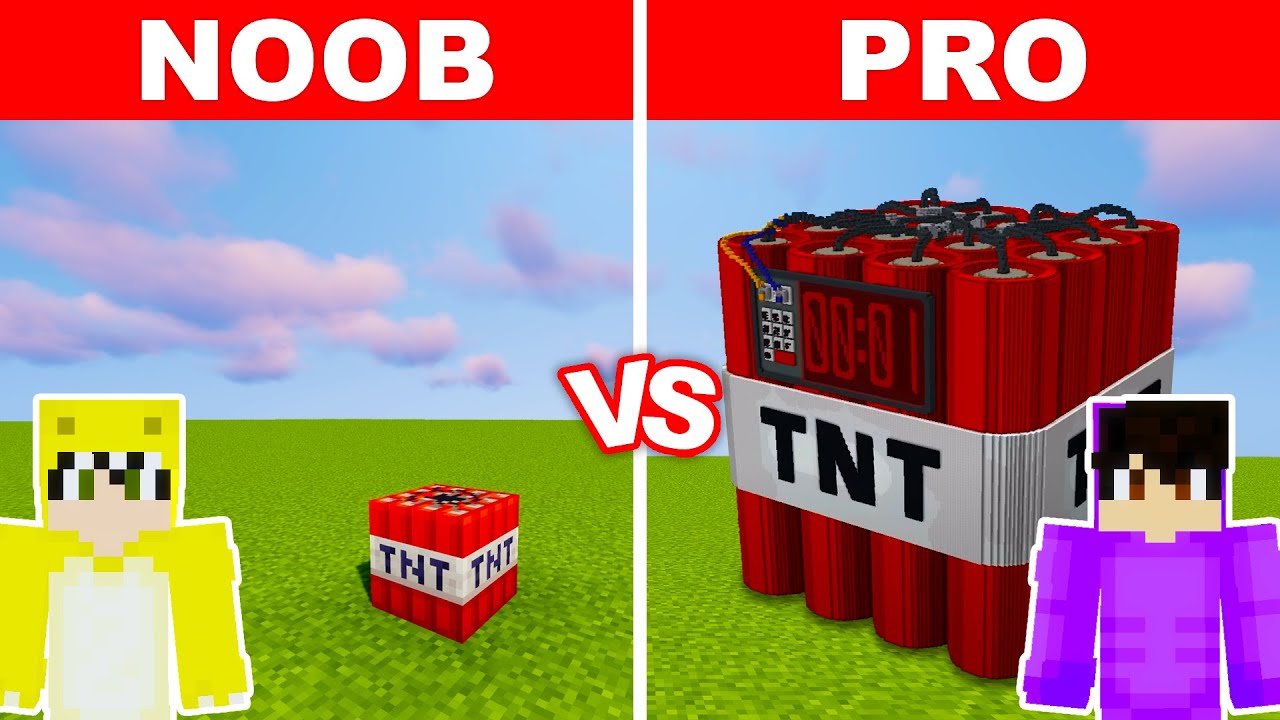 NOOB vs PRO: SUPER TNT BUILD CHALLENGE - Minecraft - YouTube