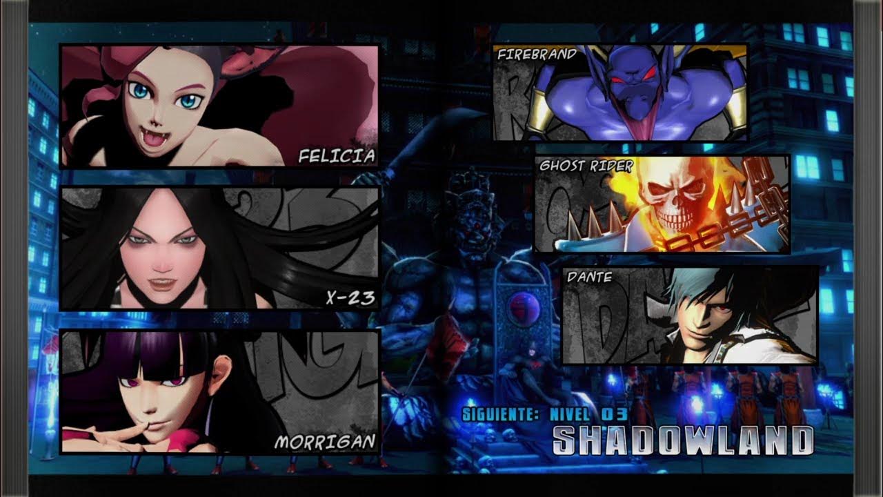 Laura Felicia And Morrigan Vs Dante Ghost Rider And Firebrand Ultimate Marvel Vs Capcom 3 Youtube