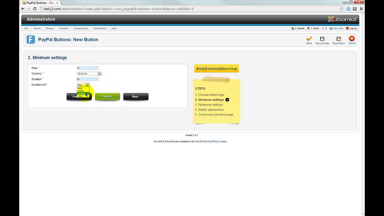 How to create a PayPal subscribe button in Joomla! - YouTube